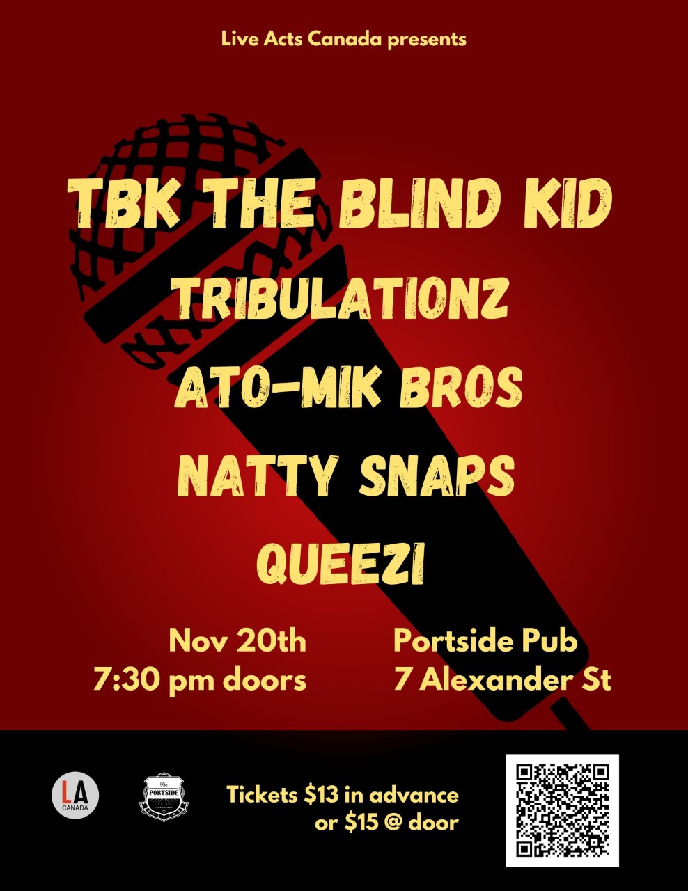 The Blind Kid (TBK) with Special Guests, Tribulationz, Ato-Mik, Natty ...